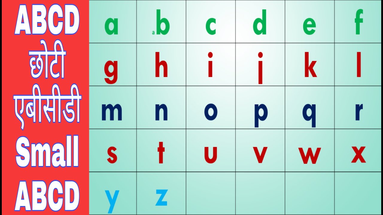 एबीसीडी|ABCD|छोटी एबीसीडी | Abcde|Abcdef|Abcdefg|Abcdefghi|Small ABCD|ABCD songs - YouTube