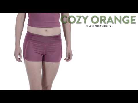 Cozy Orange Gemini Yoga Shorts (For Women)