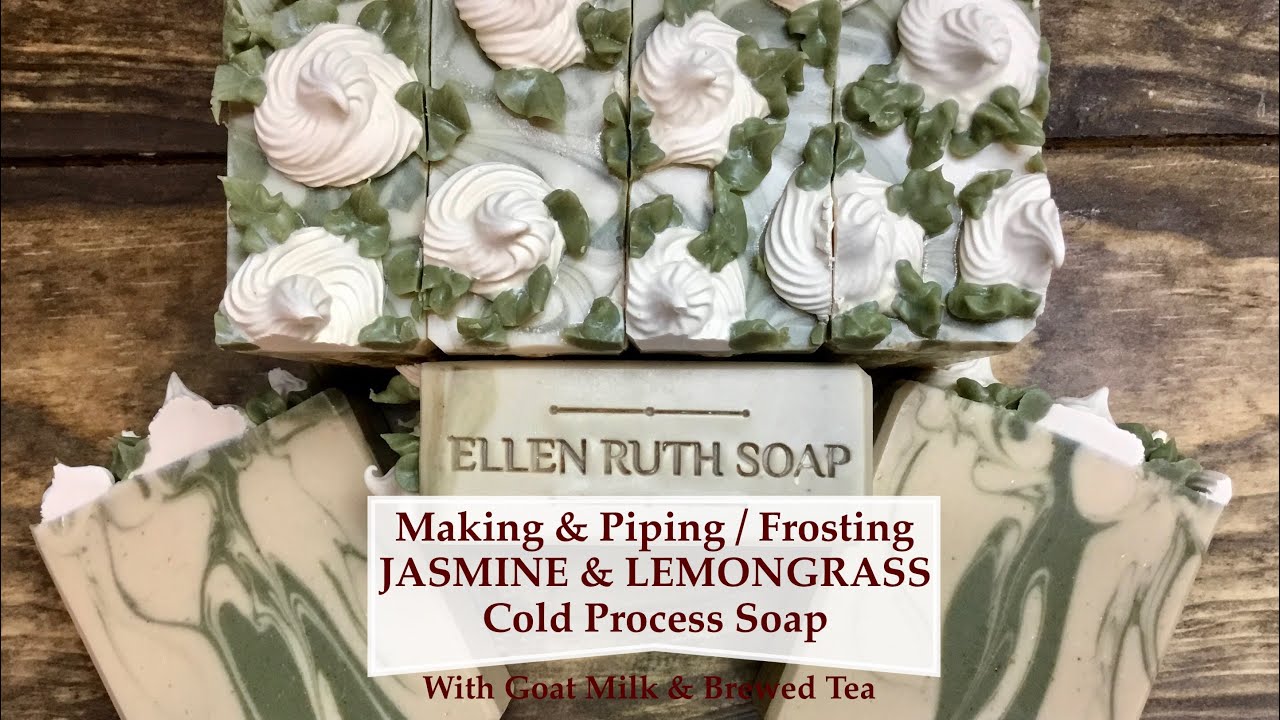 How to Make JASMINE & LEMONGRASS Tea CP Soap w/ Piping Frosting | Ellen ...