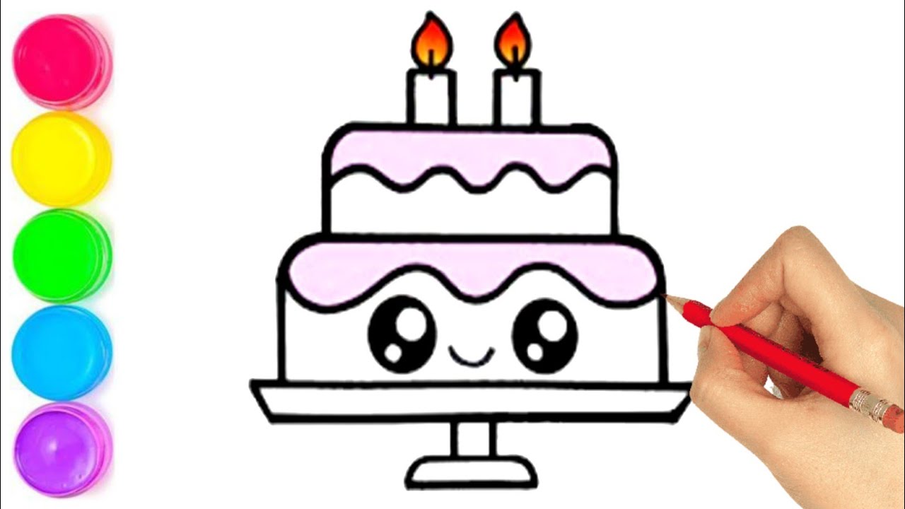 HOW TO DRAW A CAKE DRAWING VERY EASY STEP BY STEP - YouTube