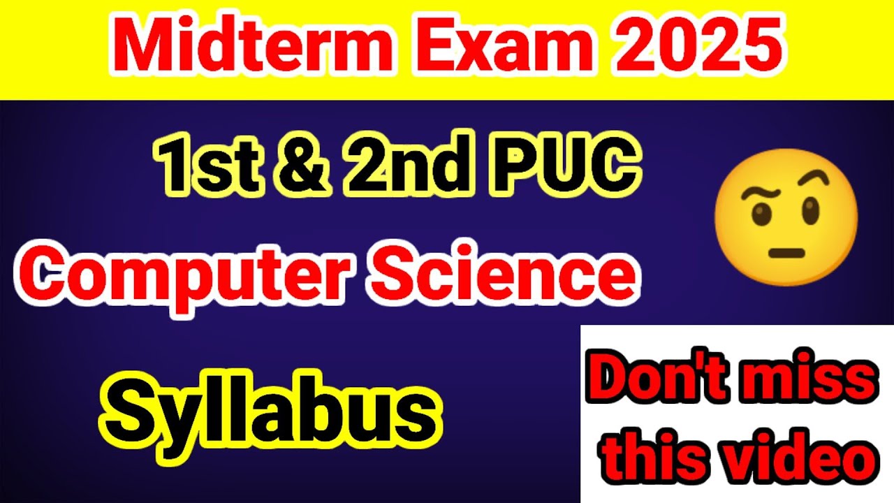 2nd & 1st puc Computer science syllabus for midterm exam 2025 karnataka ...