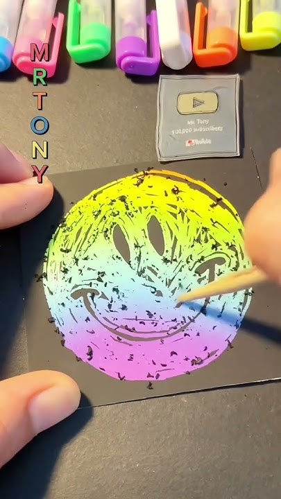 Scraping Smile Emoji Sticker on magic scratchbook #shorts #smile #emoji ...