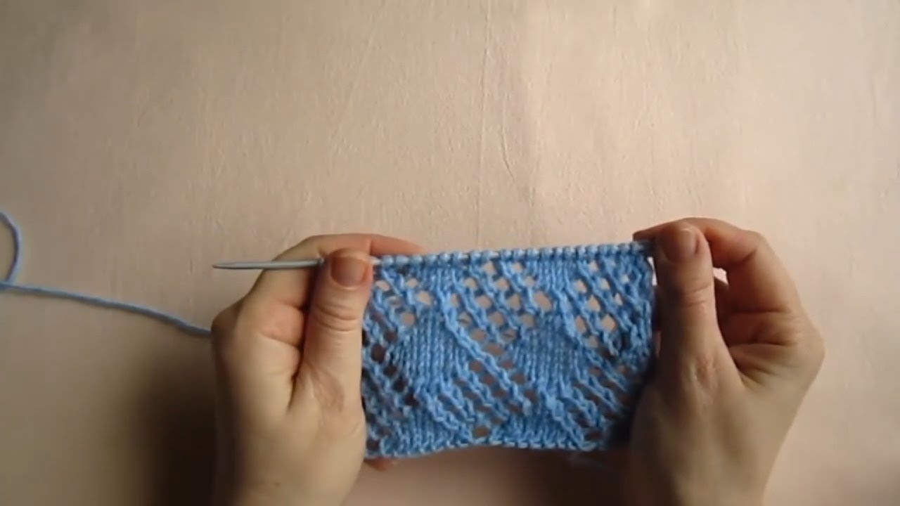 Knitting of spring lace pattern Rhombus checkerboard pattern And Simple ...