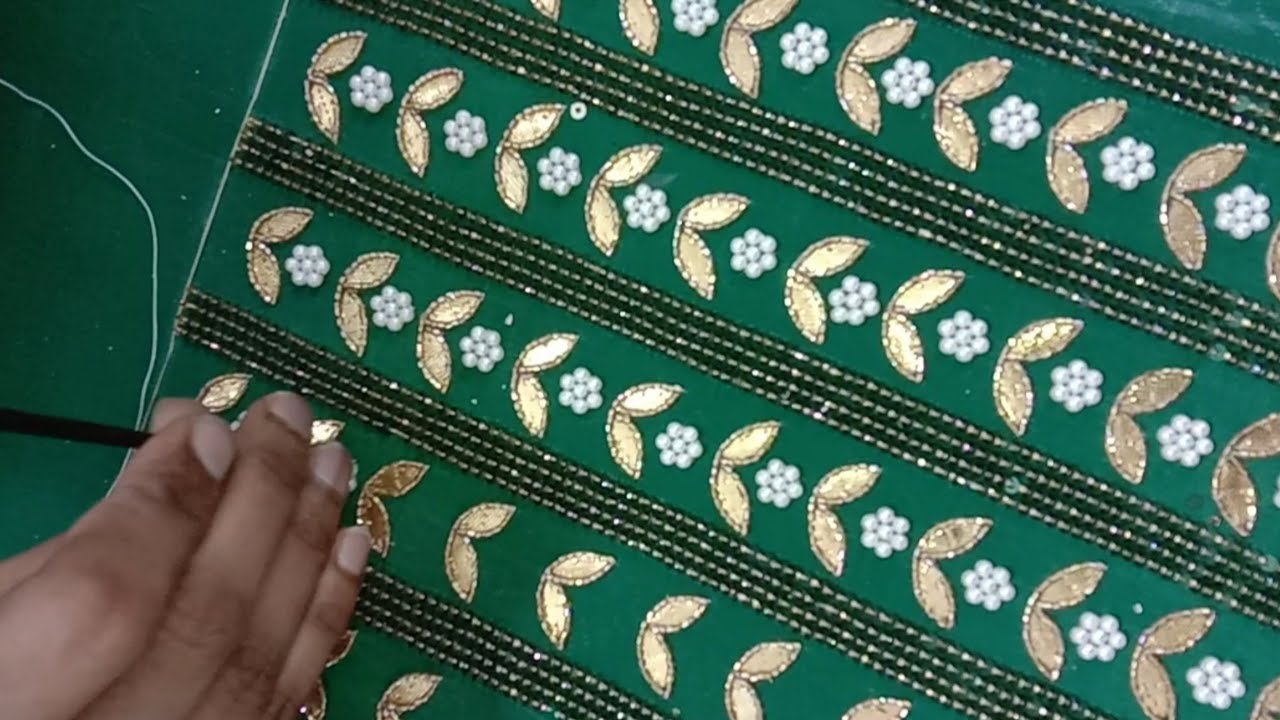 hand work embroidery || zari work || कढ़ाई वर्क || blouse choli lahenga ...