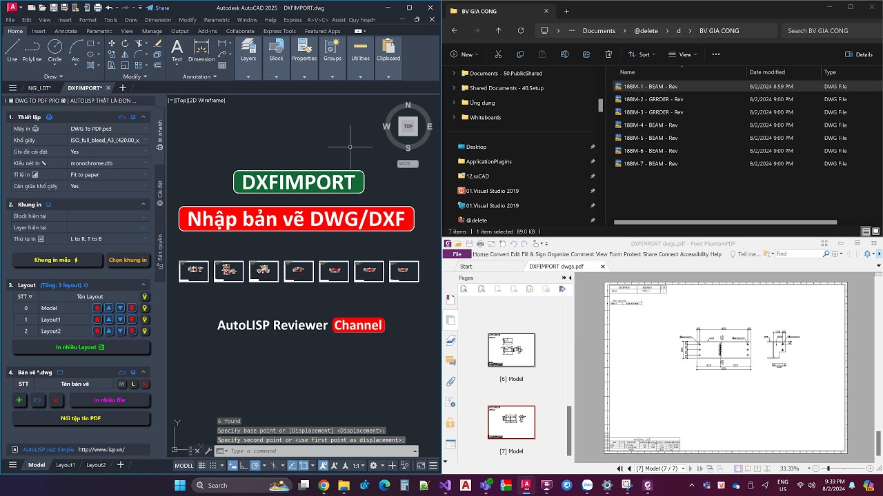 Nhập nhiều bản vẽ DXF DWG | Import multiple drawings into one AutoCAD ...