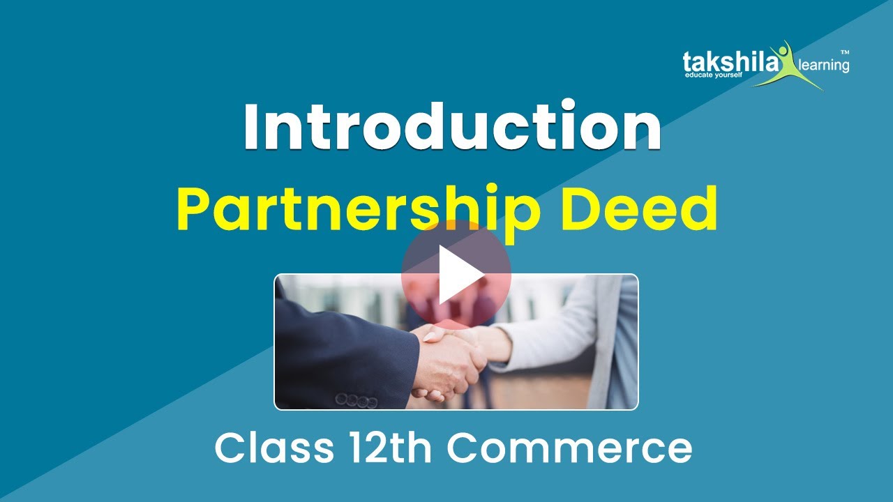 Partnership Deed | Class 12th Commerce | Fundamental of Partnership ...