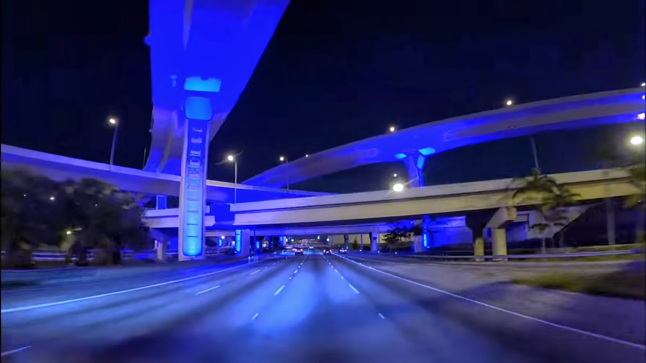 miami night drive on the Palmetto Expressway 826 - YouTube