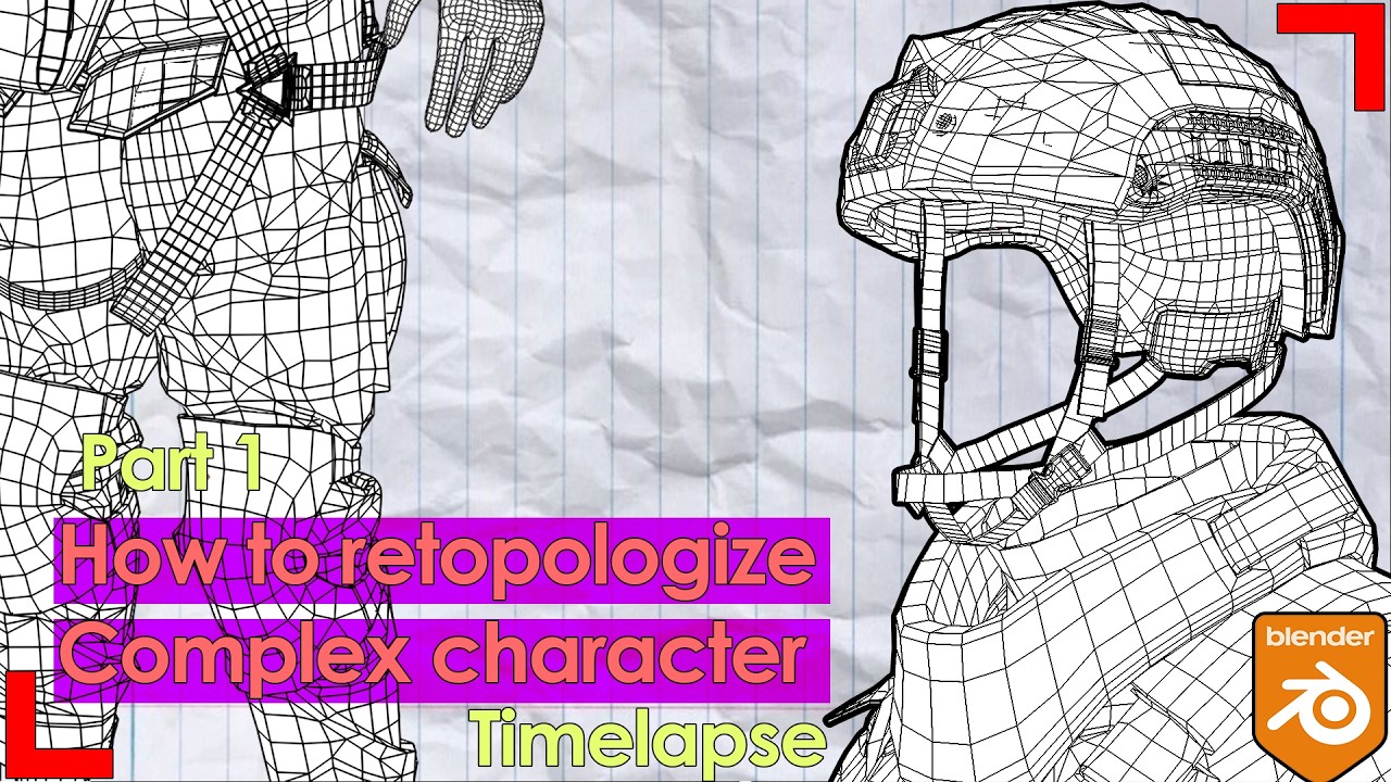 RETOPOLOGY OF A COMPLEX CHARACTER | BLENDER | TIMELAPSE - YouTube