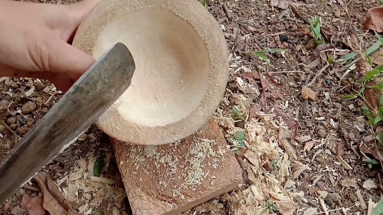 Making ashtray out of bamboo scrap - YouTube