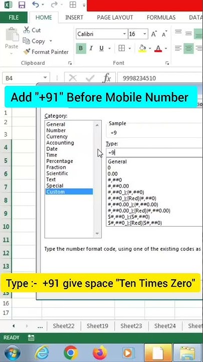 Add "+91" before mobile number | Excel| Microsoft Tips | Quiz Studio - YouTube