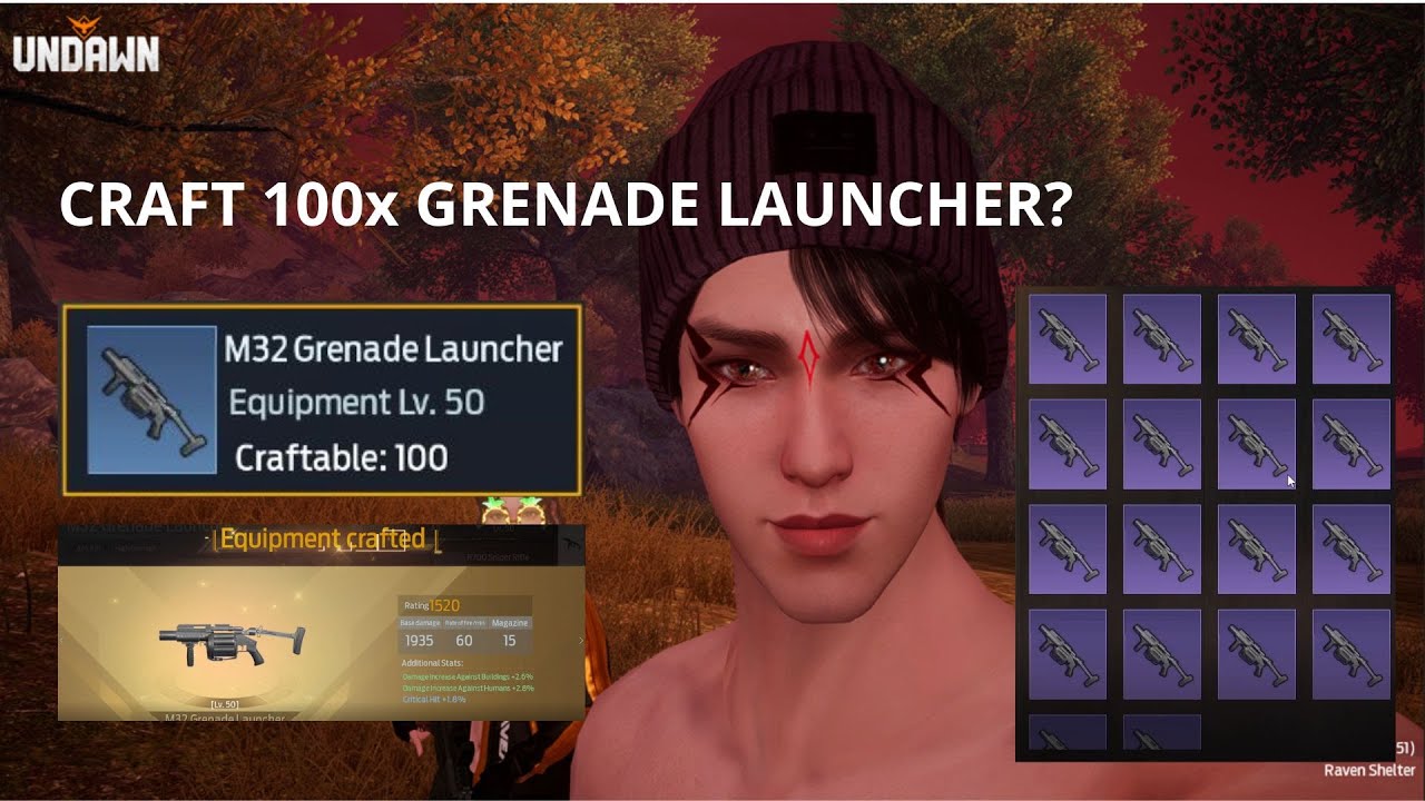 UNDAWN | CRAFT 100x HEAVY WEAPON GRENADE LAUNCHER | LUCKY OR NO ...