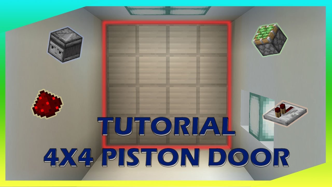 Tutorial Membuat Piston Door 4x4 - Minecraft Redstone Indonesia - YouTube