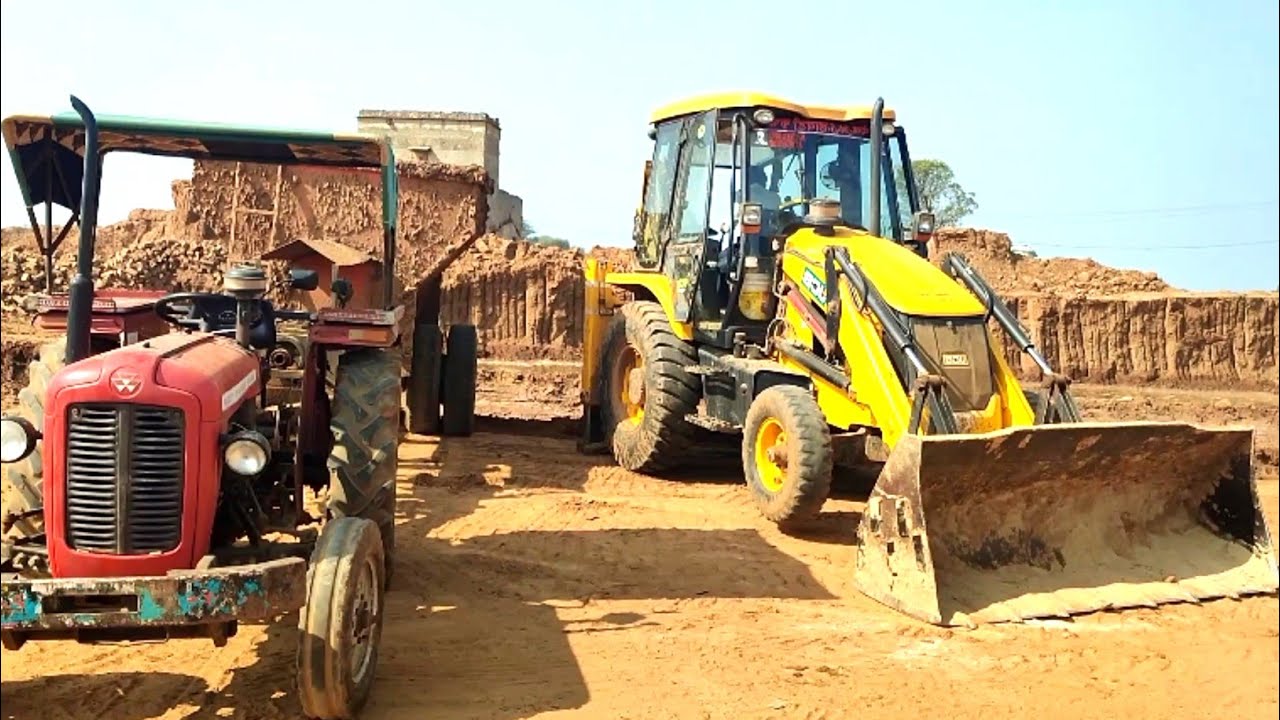 Jcb 3DX Eco Machine Working Loading Mud in Bricks Soling Machine ...