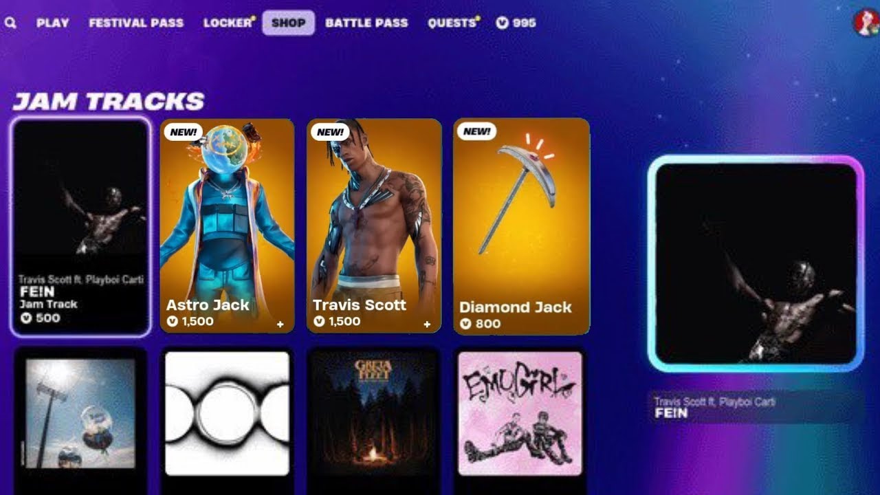 TRAVIS SCOTT SKIN RETURNS WITH FEIN JAM TRACK?? Travis Scott Skin ...