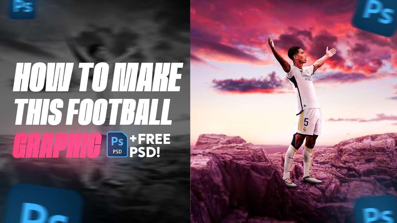 How To Make This Football Graphic In Photoshop! [FREE PSD] - YouTube