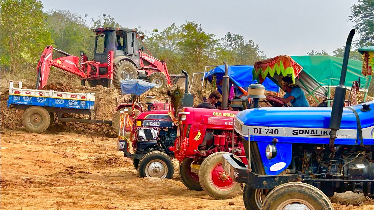 JCB TATA Hitachi 🚜 and Manitou JCB 🚜WORKING Together || Skilled Driver ...