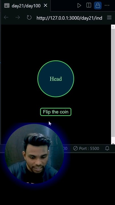 Head And Tail Using Html Css And Js 🔥day21 Day100 Html Css Js Shorts Trending Viral Webdev