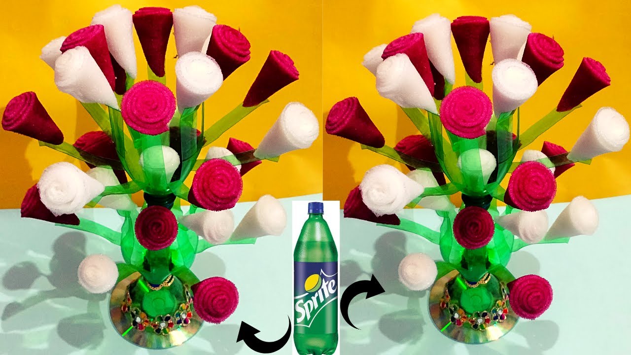 फोम से गुलदस्ता बनाने का आसान तरीका/Beautiful Guldasta Design with Foam ...