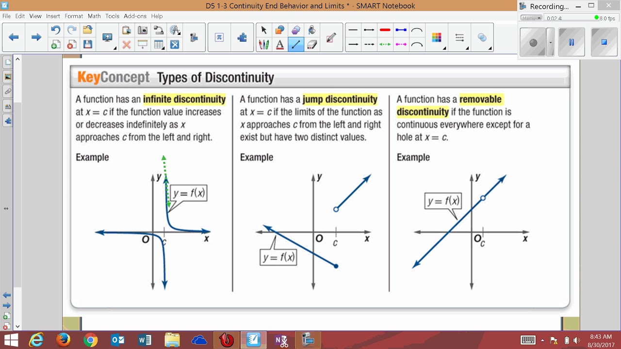 1-3 Example 1 Identify a Point of Continuity - YouTube