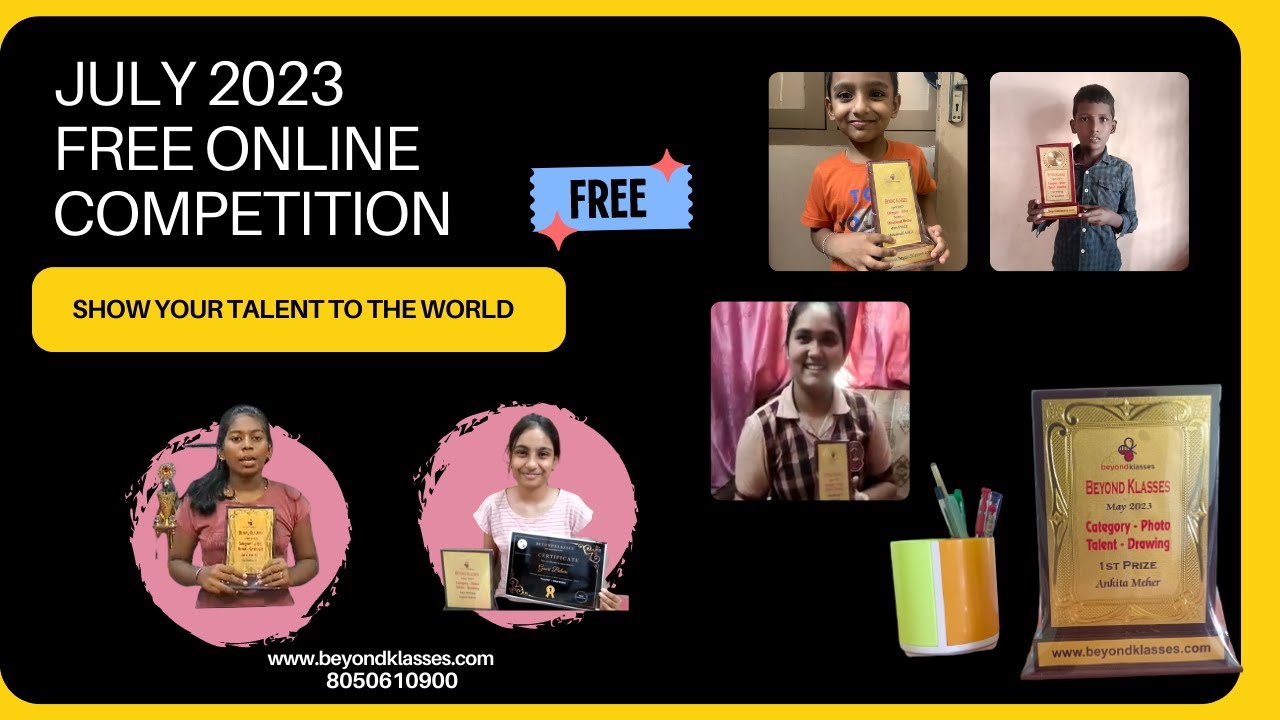Free online competition JULY 2023 Drawing Art dance singing etc | Free ...