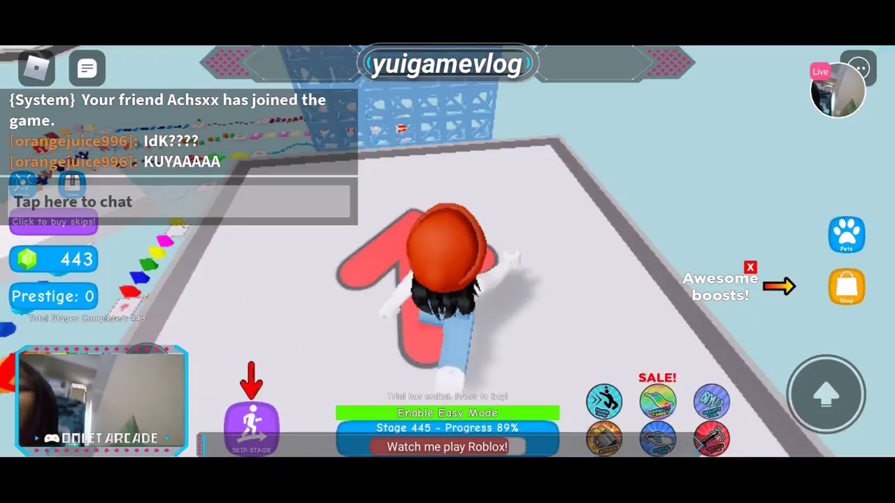 Watch me stream Roblox on Yui's Game Vlogs - YouTube
