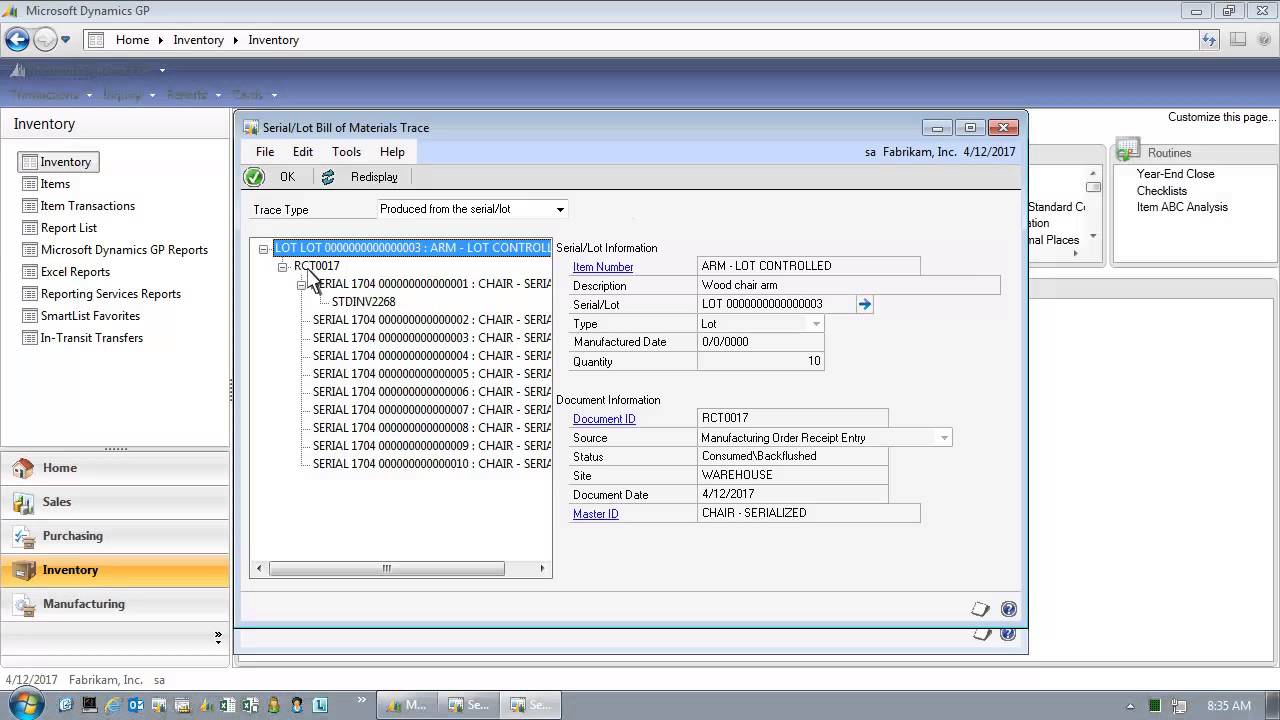 Microsoft Dynamics GP 2013 - Plan to Produce - Lot and Serialization ...