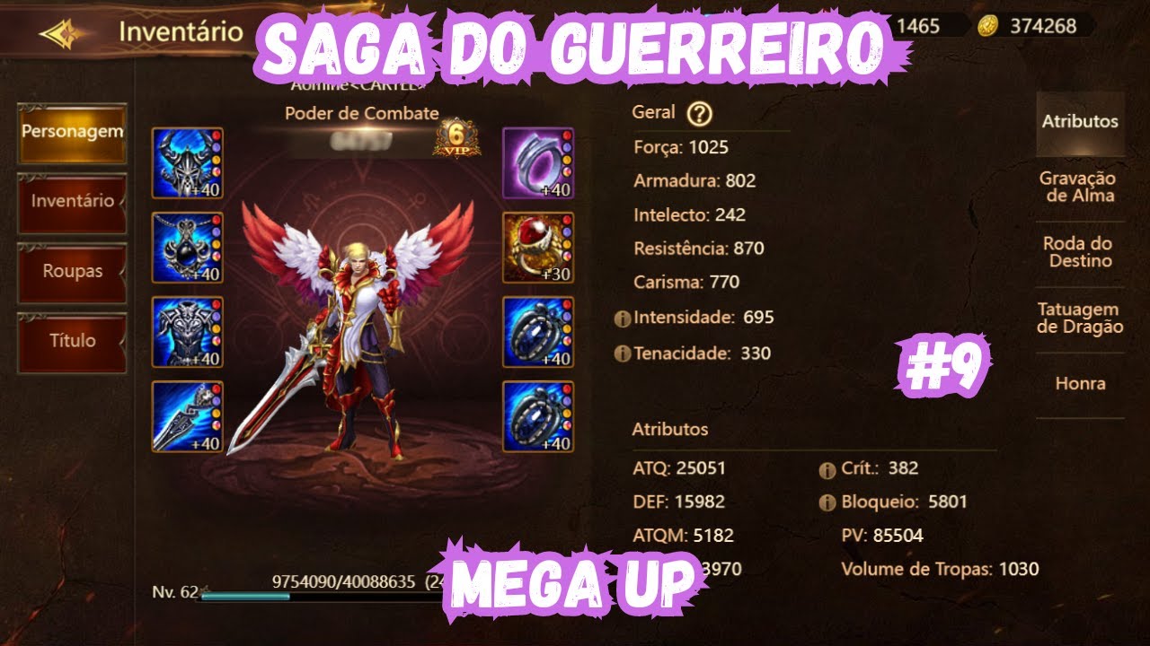 "Saga do Guerreiro" Mega Up Chegando nos ... - Wartune Ultra #9 - YouTube