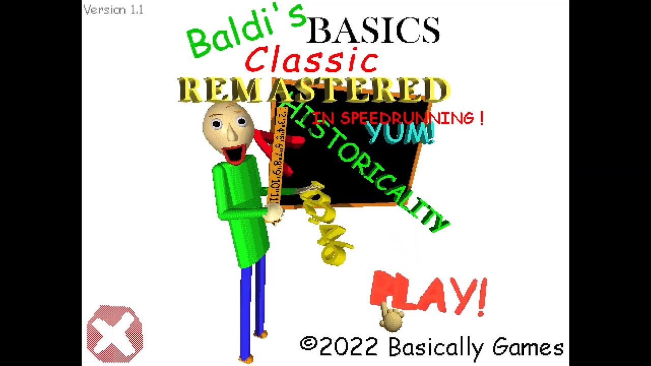 Baldi Basics Classic Remastered In Speedrunning - YouTube