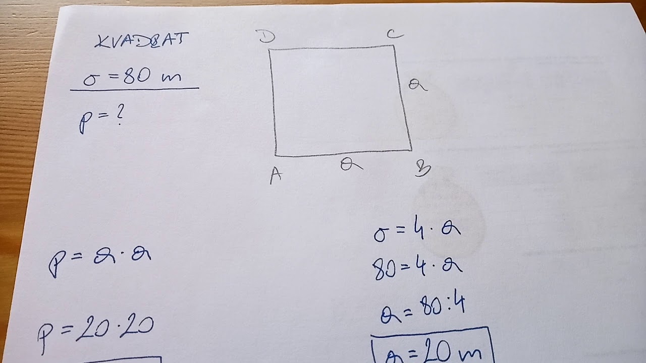 Ploščina kvadrata - YouTube