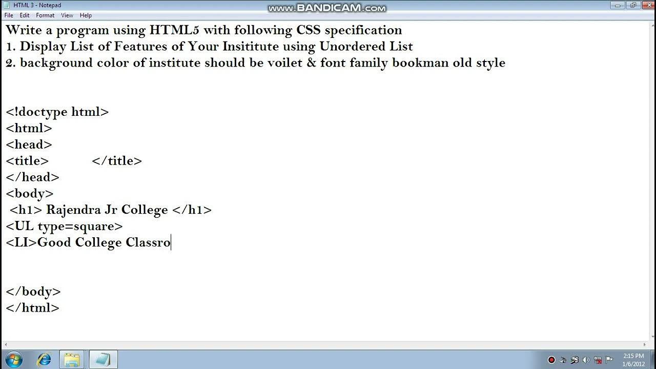 HTML5 Program 3 With CSS - YouTube