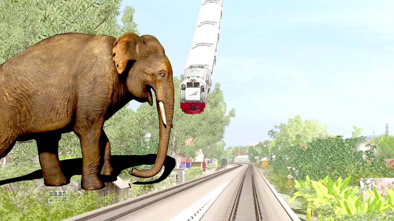 Elephant VS Flying Train Part 4 - YouTube