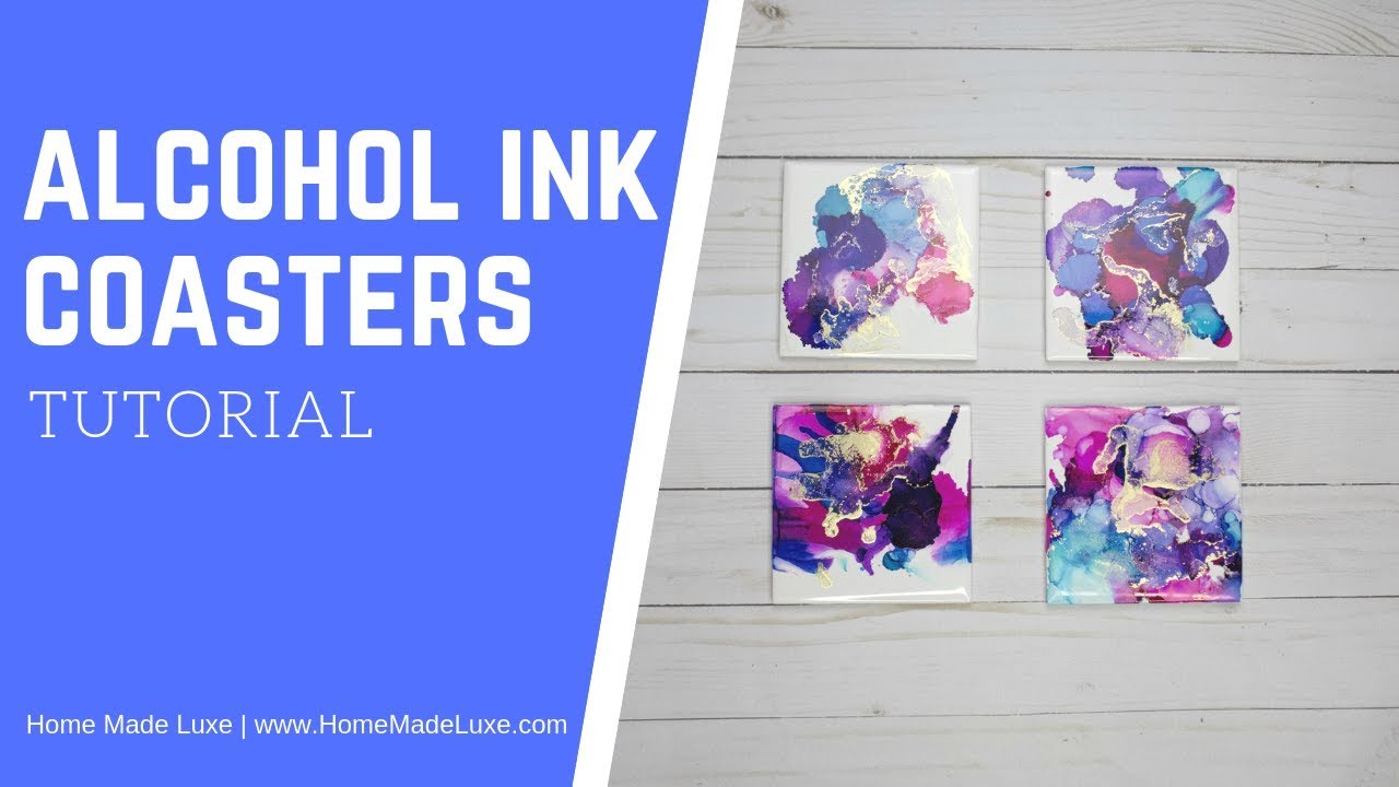 DIY Alcohol Ink Coasters tutorial - YouTube