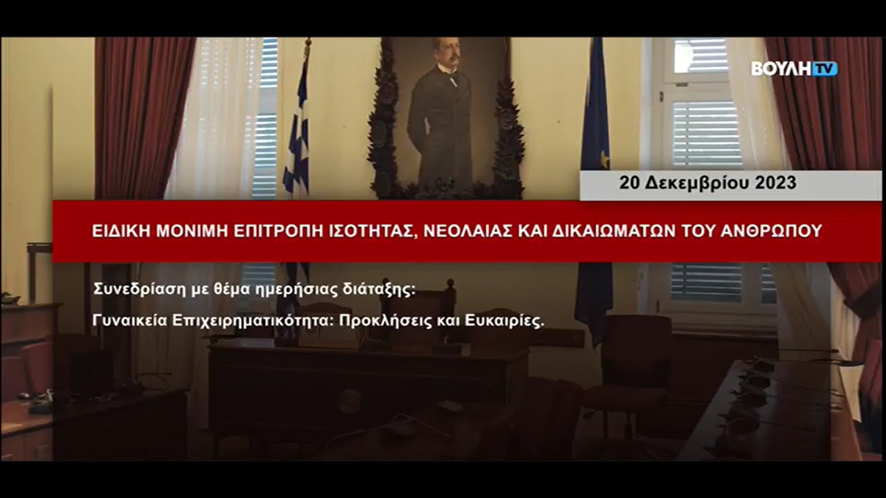 ΕΙΔΙΚΗ ΜΟΝΙΜΗ ΕΠΙΤΡΟΠΗ ΙΣΟΤΗΤΑΣ, ΝΕΟΛΑΙΑΣ ΚΑΙ ΔΙΚΑΙΩΜΑΤΩΝ ΤΟΥ ΑΝΘΡΩΠΟΥ ...