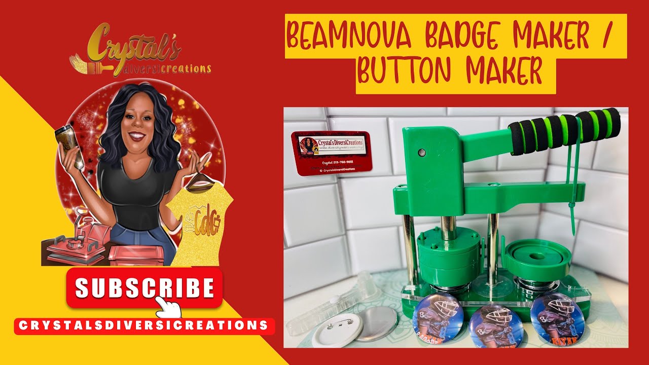 BEAMNOVA Badge Maker / Button Maker Unboxing and First Button - YouTube