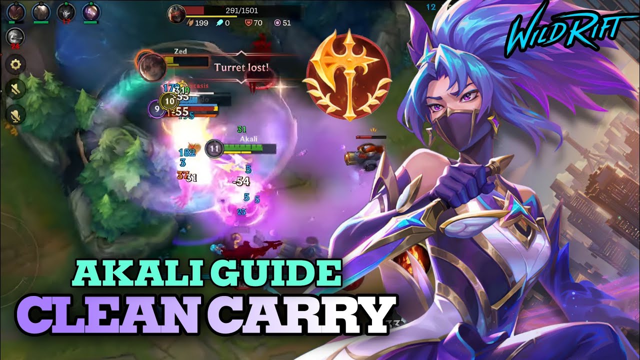 WILD RIDT AKALI GUIDE : S+ CLEAN CARRY | WILD RIFT AKALI BUILD & RUNES ...