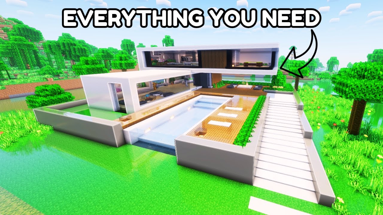 Minecraft:Modern House | Gracium House Tutorial🏡 #youtubeshorts # ...