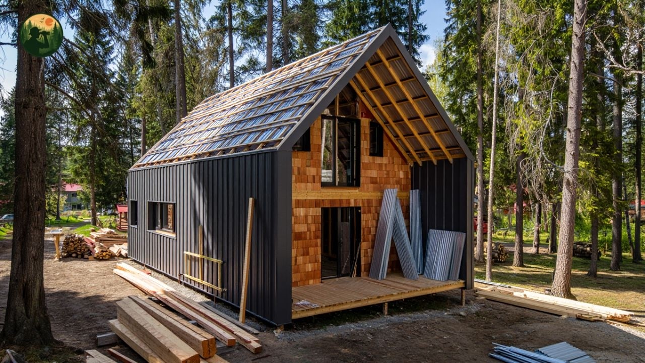 Couple Builds A Unique Modern Cabin From Scratch - YouTube