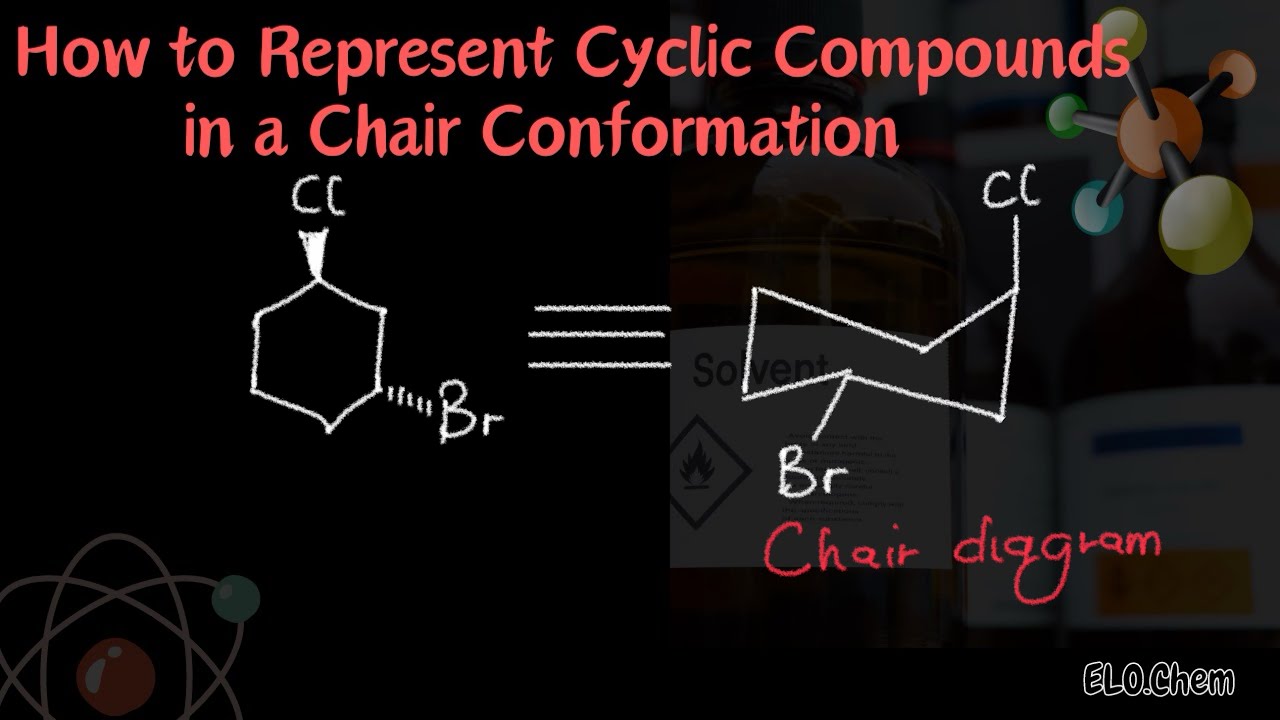How to Represent Cyclic Compounds in a chair Conformation - YouTube