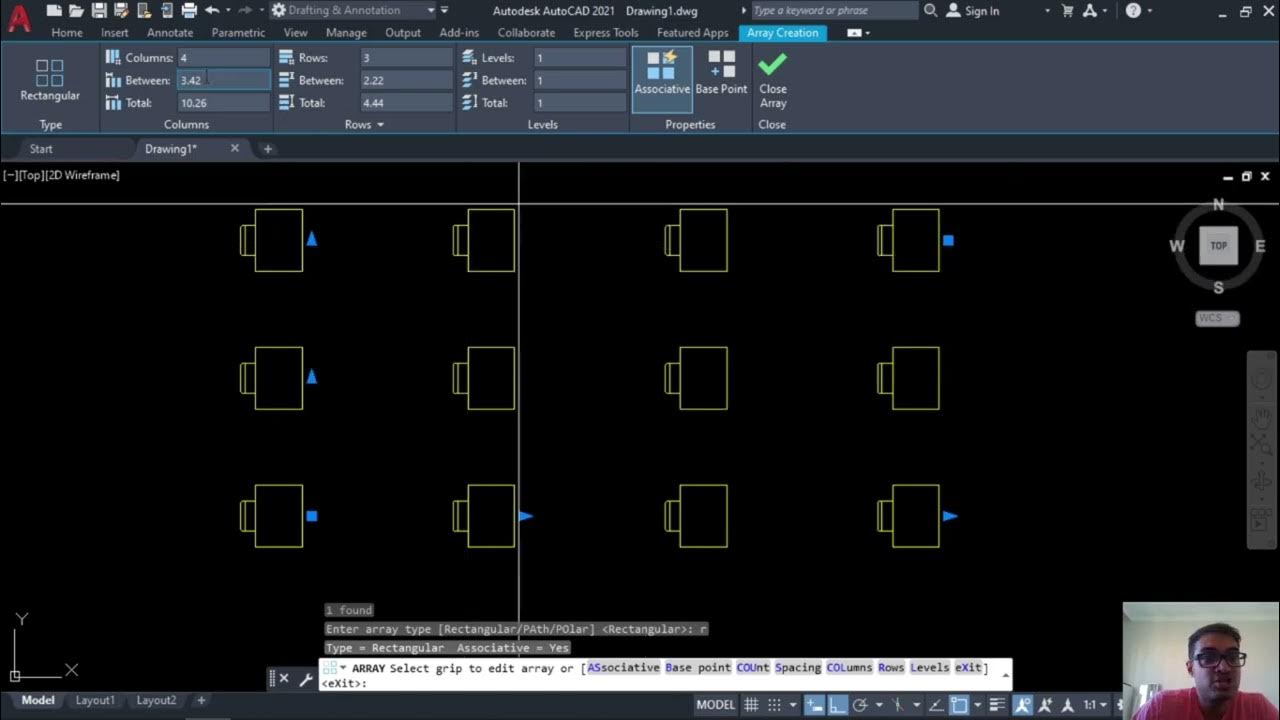 RECTANGULAR ARRAY no AUTOCAD. Esse comando vai te poupar MUITO TEMPO de trabalho! - YouTube