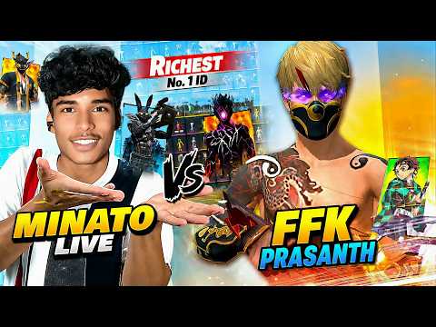 MINATO VS FFK prasanth 😱 ID Collection யாரு win பண்ணுவா 🤯#minatolive #freefire