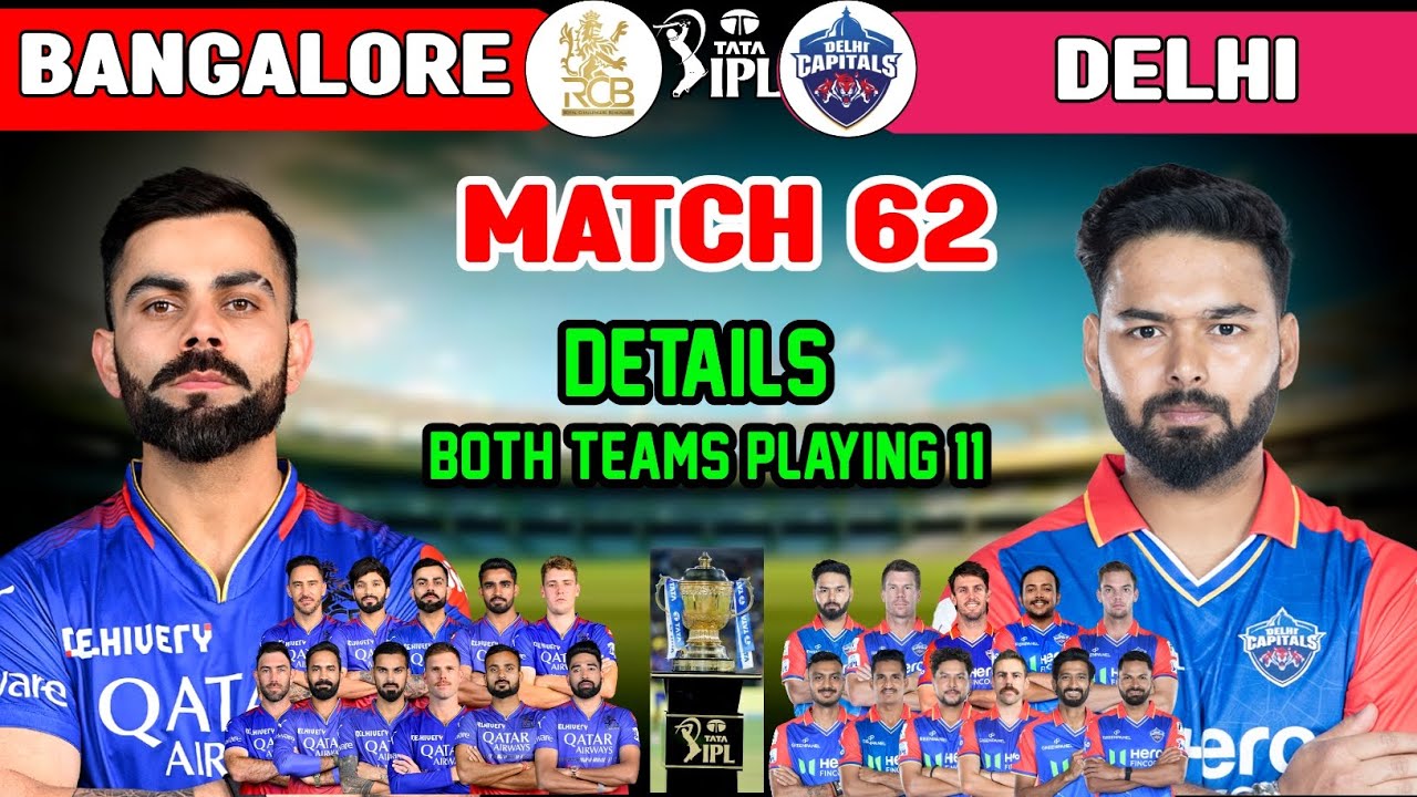 IPL 2024 Match 62 || Banglore vs Delhi Match-62 Preview & Playing 11 ...