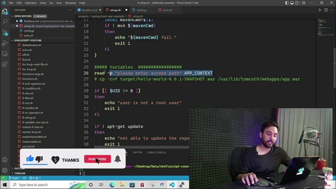 ShellScript Project Part 2: ( Shellscript for beginners ) - Shellscript in hindi - YouTube