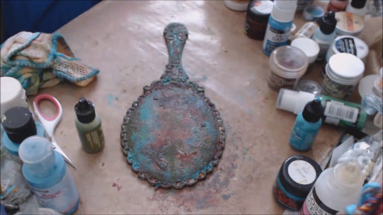 Rusty Patina Altered Mirror Using KS4U Mirror Kit PT 1 - YouTube