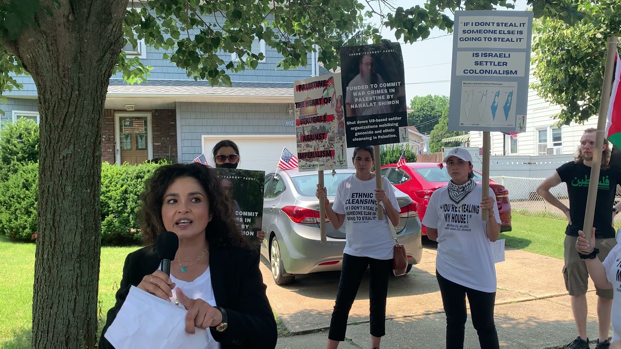 Lamis Deek speech at Yaakov Fauci Protest in East Meadow, Long Island ...