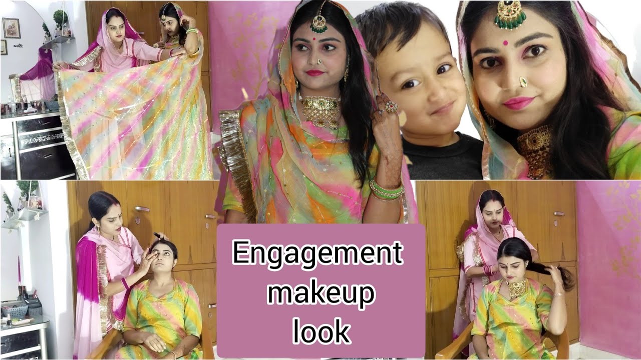 Engagement makeup look //rajputi makeup tutorial - YouTube