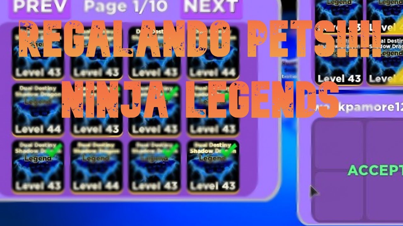 REGALANDO PETS EN NINJA LEGENDS!! - YouTube
