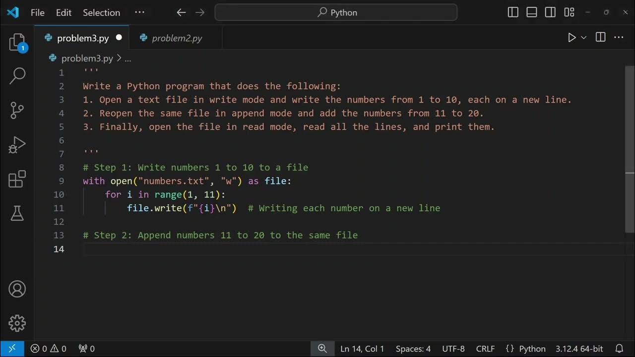 File Operations - Writing, Appending, and Reading Numbers - YouTube