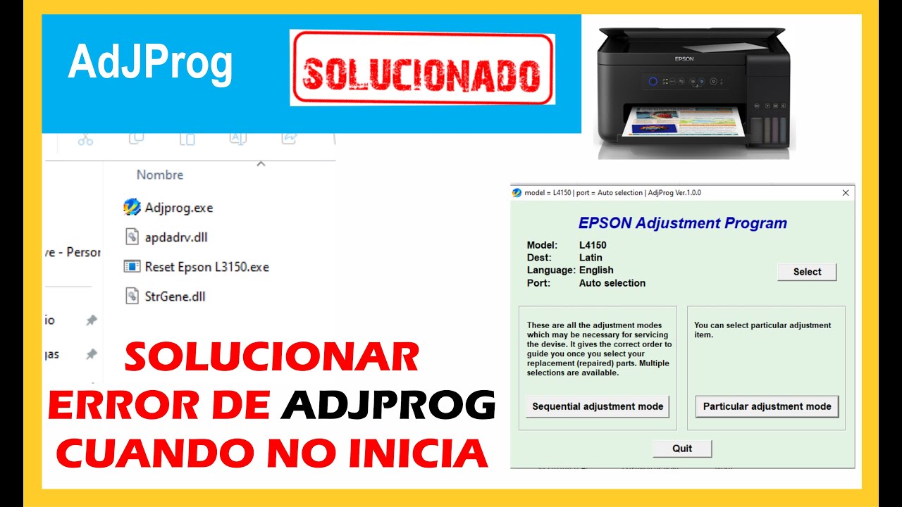 SOLUCIONADO AdjProg NO EJECUTA 🖥️🖨️ - YouTube