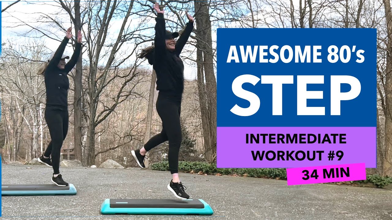 Intermediate Step Aerobics Workout #9 with my twin sister - Awesome 80 ...