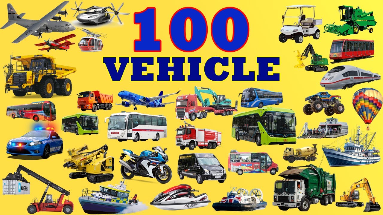 100 Vehicle Names | Types of Vehicles in English |Vehicles Vocabulary ...